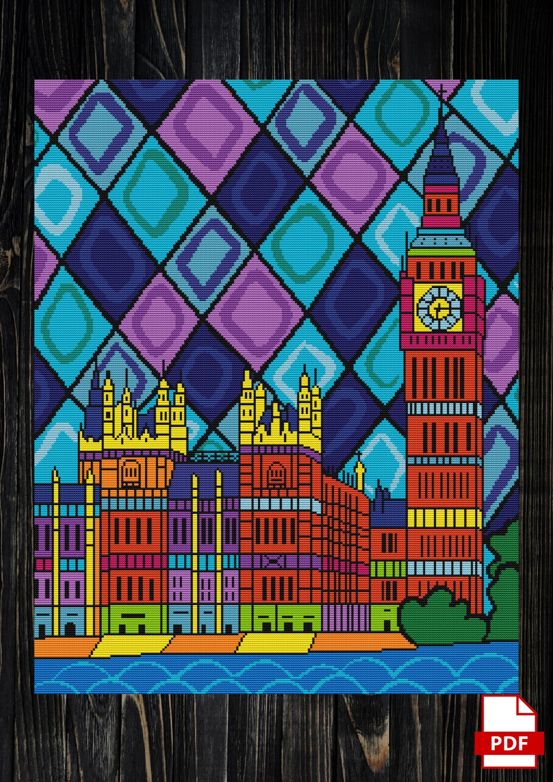 Big Ben Cross Stitch Pattern, PDF Pattern, Colourful City Digital Cross ...