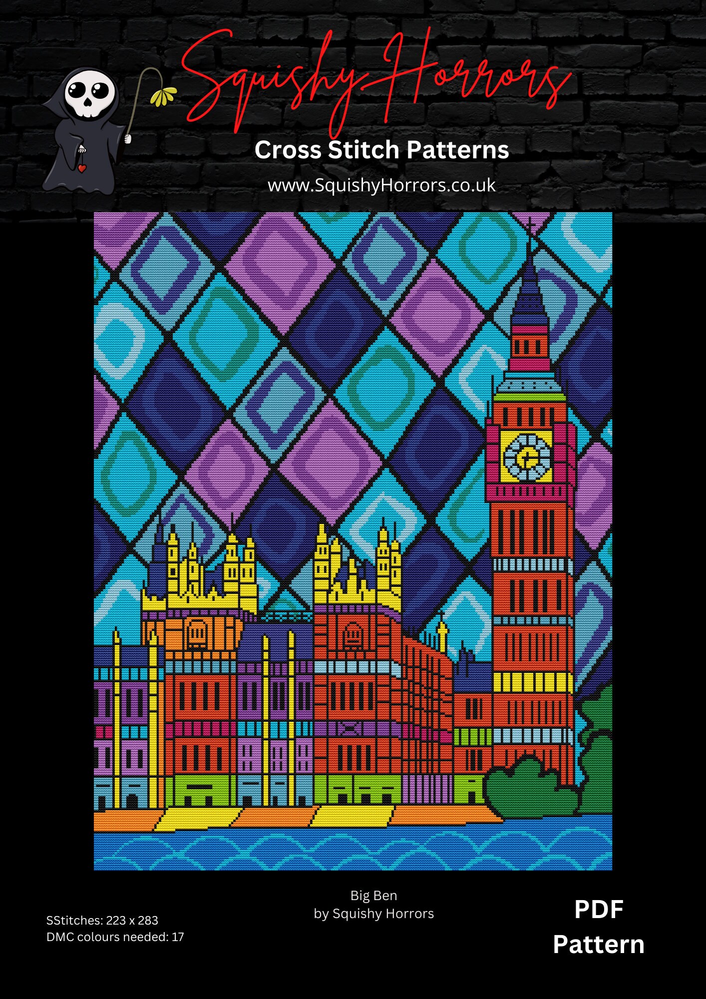Big Ben Cross Stitch Pattern, PDF Pattern, Colourful City Digital Cross ...