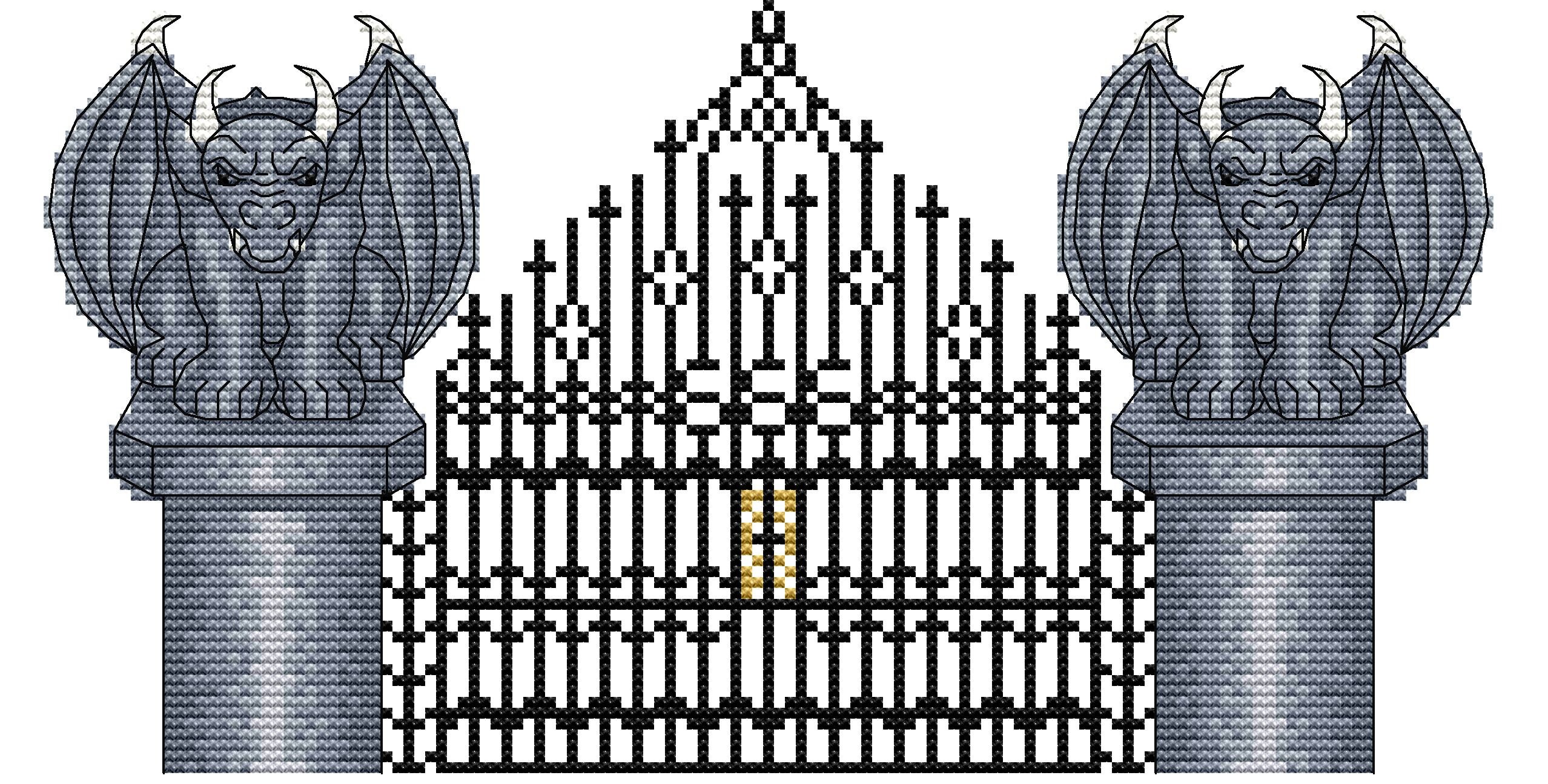 Gargoyle Cross Stitch Pattern, Cross Stitch PDF Pattern, Digital Cross ...
