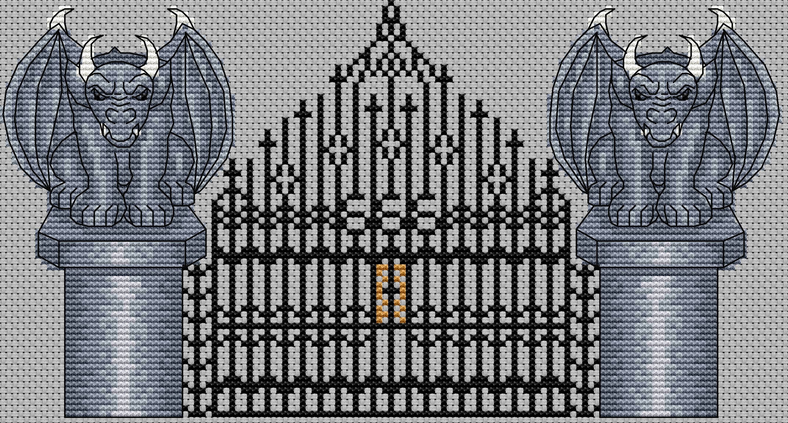Gargoyle Cross Stitch Pattern, Cross Stitch PDF Pattern, Digital Cross ...
