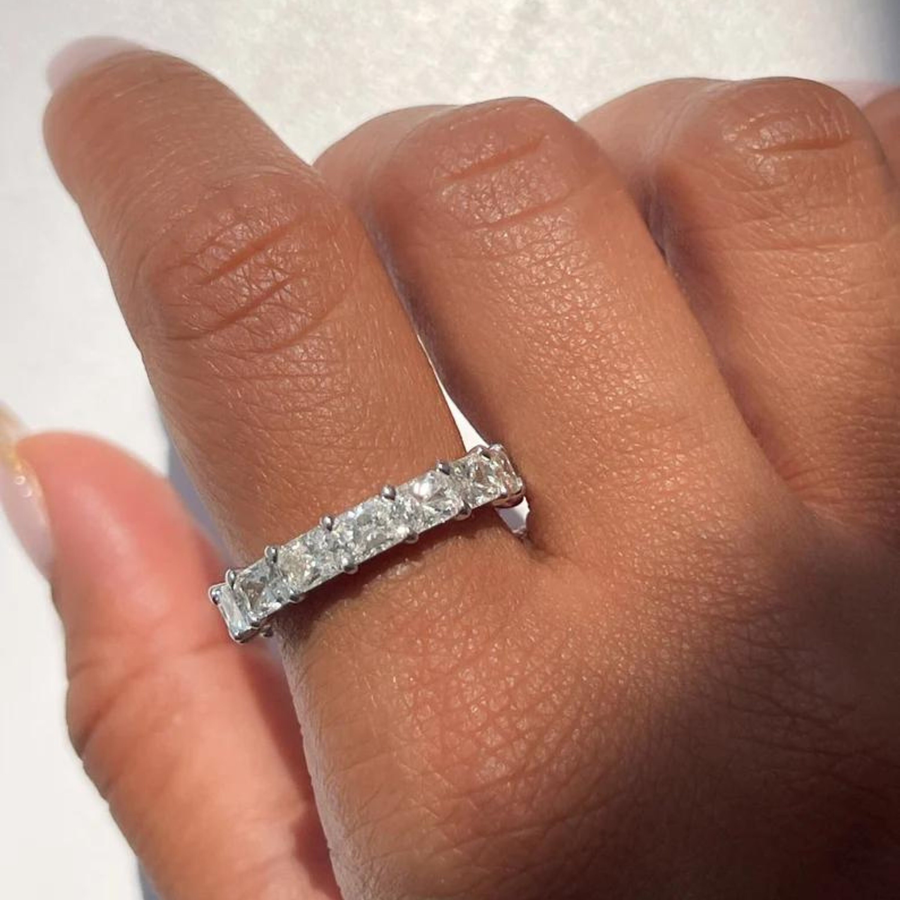 6 Carat East West Radiant Cut Diamond Stacking Wedding Band / Luxury ...