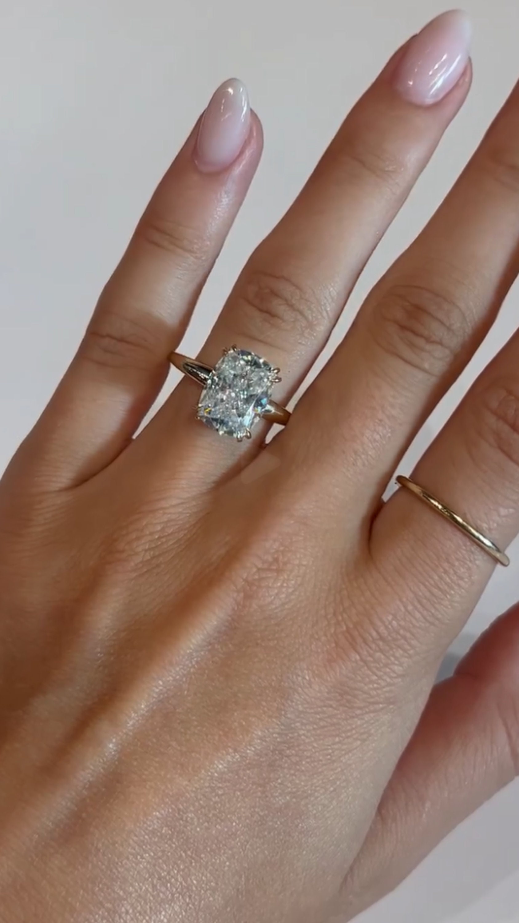 5 Carat Elongated Cushion Cut Cathedral Band Diamond Solitaire Wedding