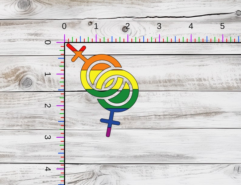Double Venus Female Symbol PRIDE Colors Vinyl Laminated Sticker - Etsy