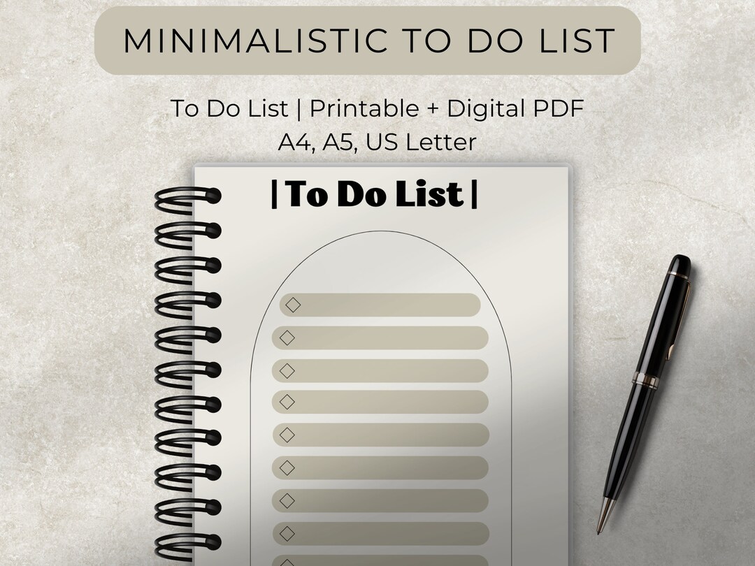 To Do List Printable Planner Printable to Do List Digital Notebook ...