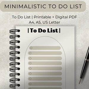 To Do List Printable Planner Printable to Do List Digital Notebook ...