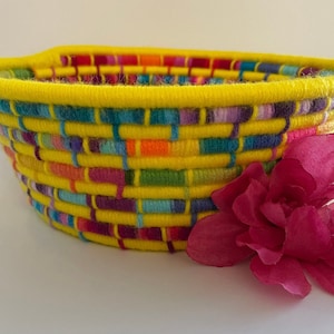 Yellow Basket | Coil Basket | Coiled Basket | Handmade Basket ...