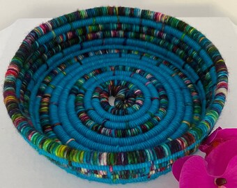 Rope Basket Ombre Style Coiled Rope Basket Green & Blue - Etsy