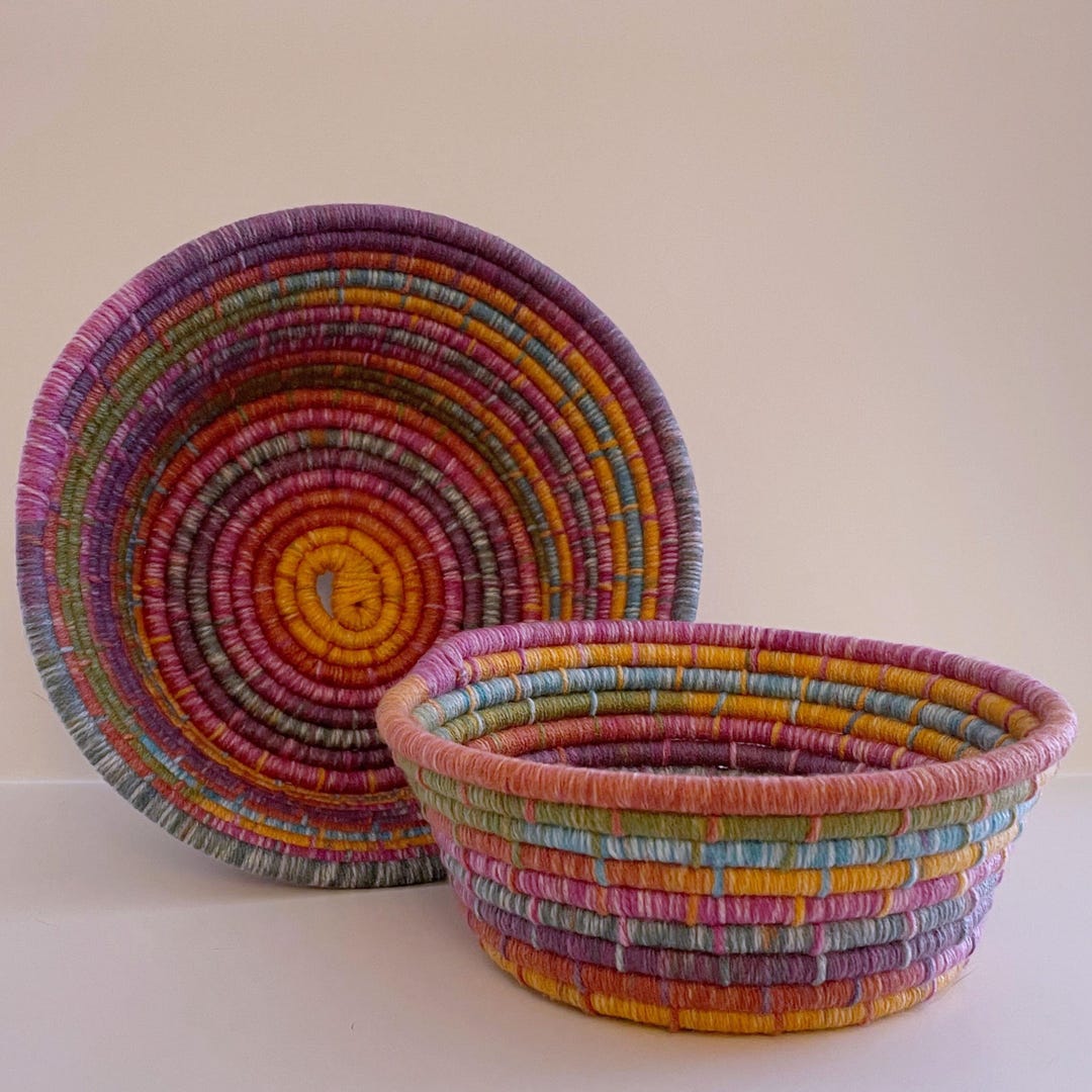 Basket Set | Set of Baskets | Woven Basket Set | Colorful Basket Set ...