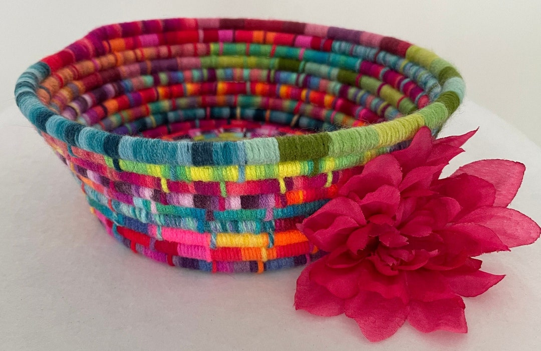 Eclectic Home Decor | Woven Basket | Basket Gifts | Coiled Rope Basket ...