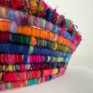 Eclectic Gift Woven Basket Unique Rope Basket Fiber Art Basket Fun Home ...