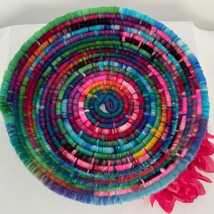 Rope Basket Handmade | Coiled Rope Basket Colorful | Unique Rope Basket ...