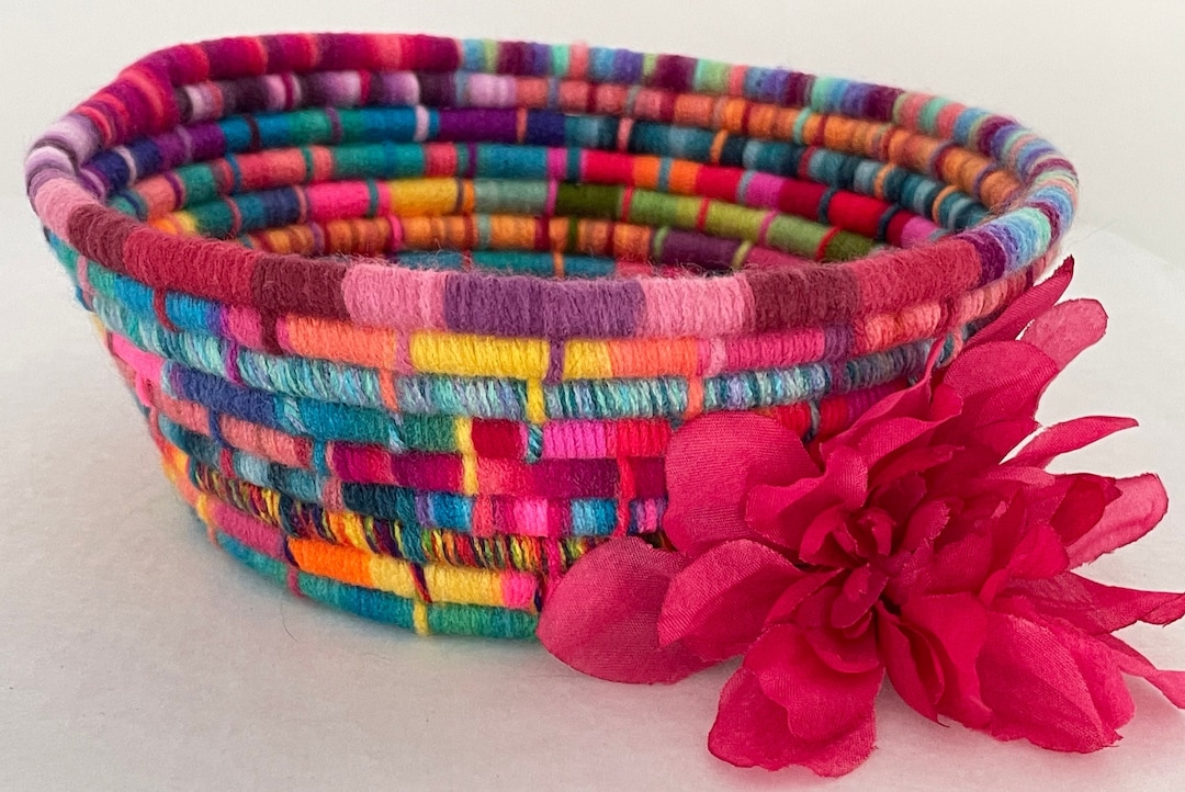 Maximalist Decor | Woven Baskets | Rope Coil Basket | Coil Basket ...