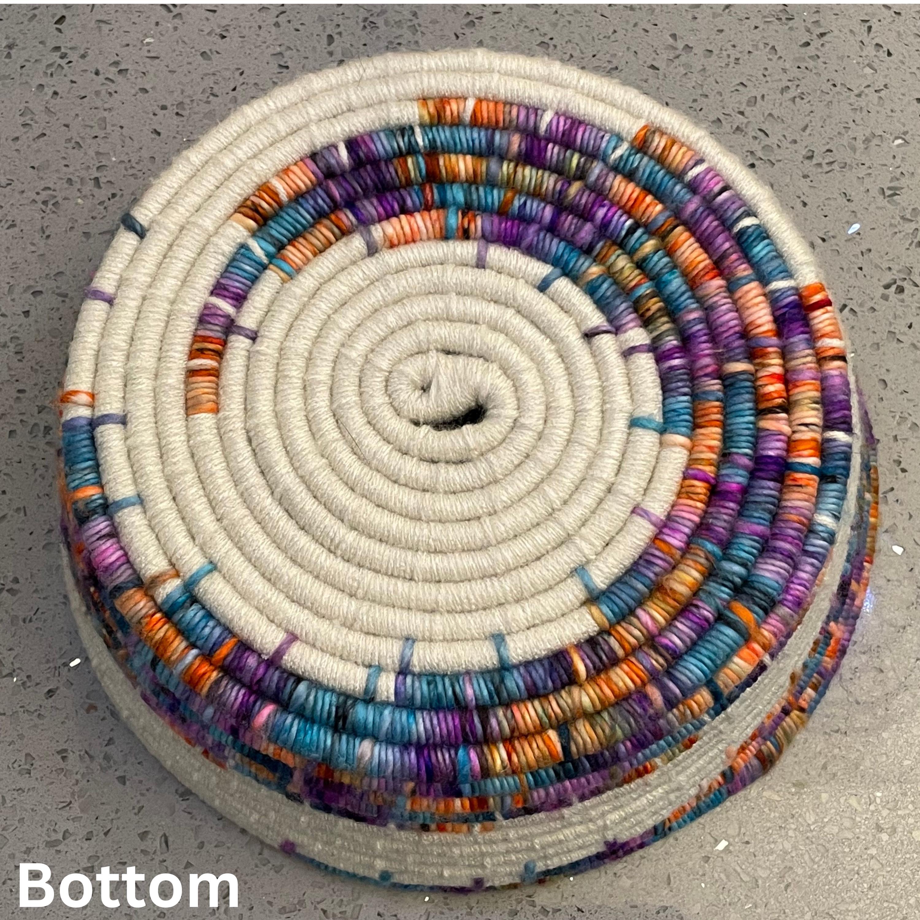 Beige Handwoven Basket | Beige Tabletop Basket | Beige Bohemian Basket ...