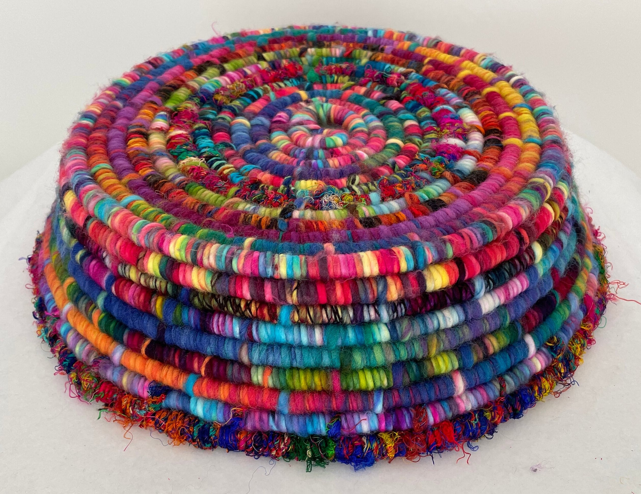 Eclectic Gift Woven Basket Unique Rope Basket Fiber Art Basket Fun Home ...