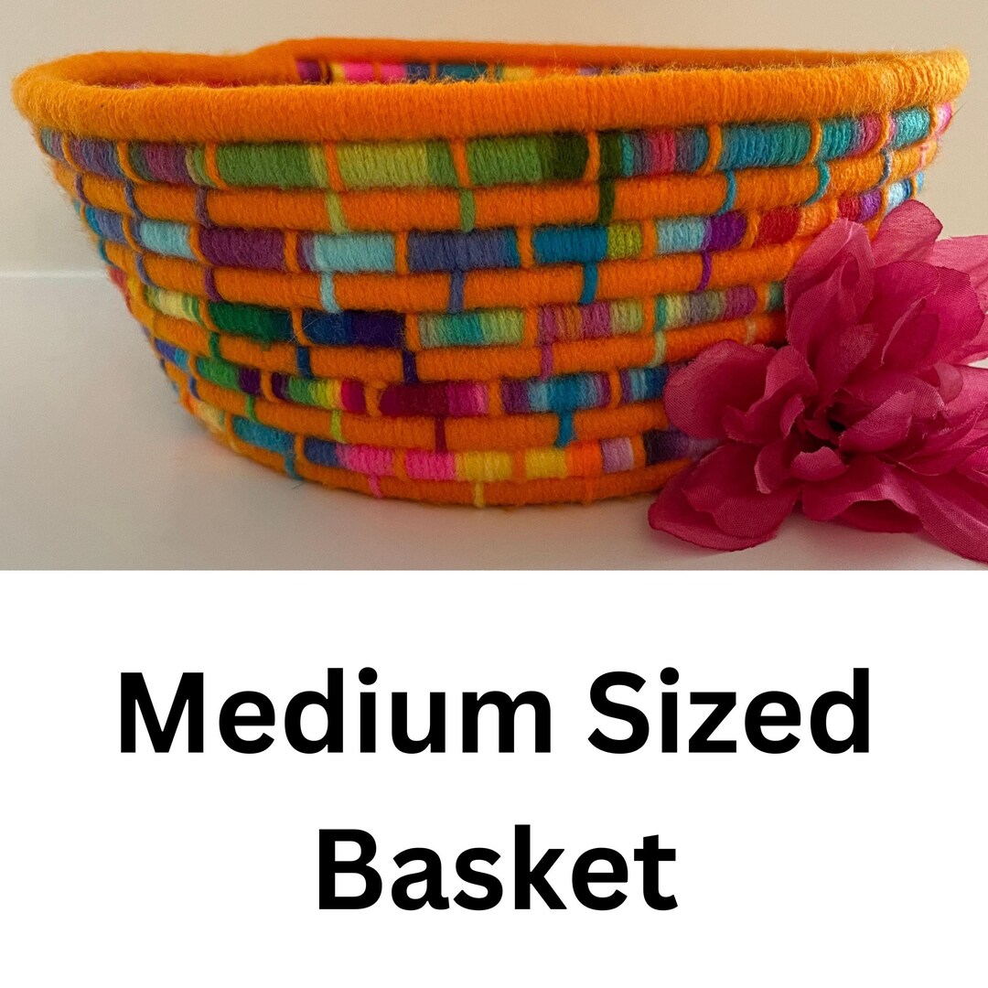 Orange Basket | Colorful Basket | Orange Multicolor Basket | Entryway ...