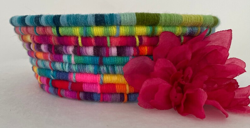 Eclectic Home Decor Woven Basket Basket Gifts Coiled Rope Basket Home ...
