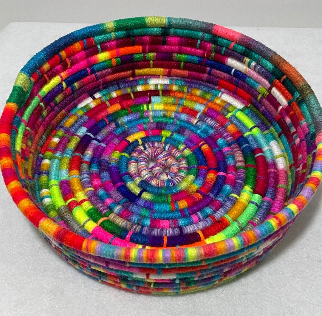 Rope Basket Rainbow | Hippie Decor | Bohemian Art - Etsy
