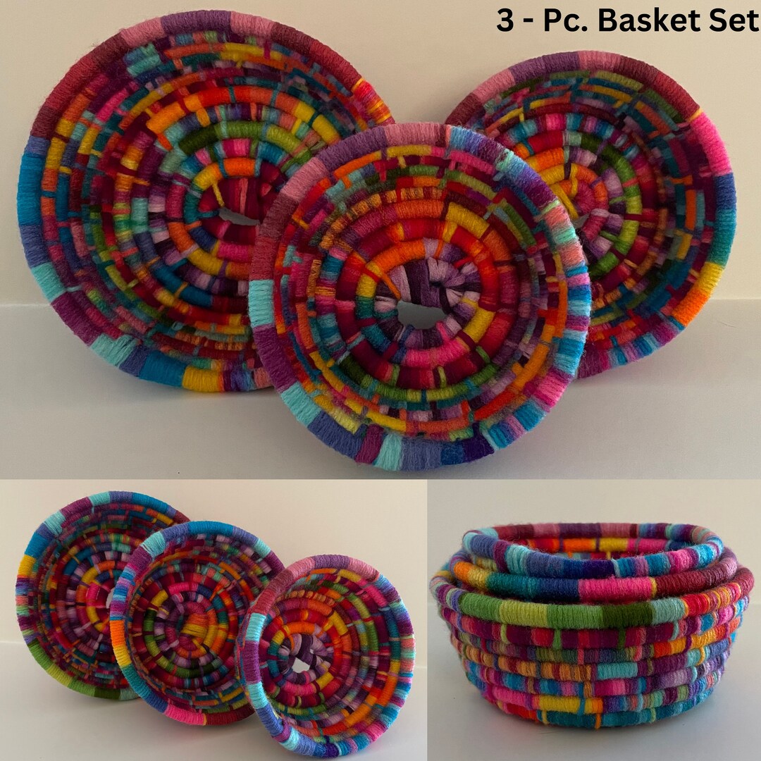 Basket Set Set of Baskets Woven Basket Set Small Woven Baskets Nesting ...