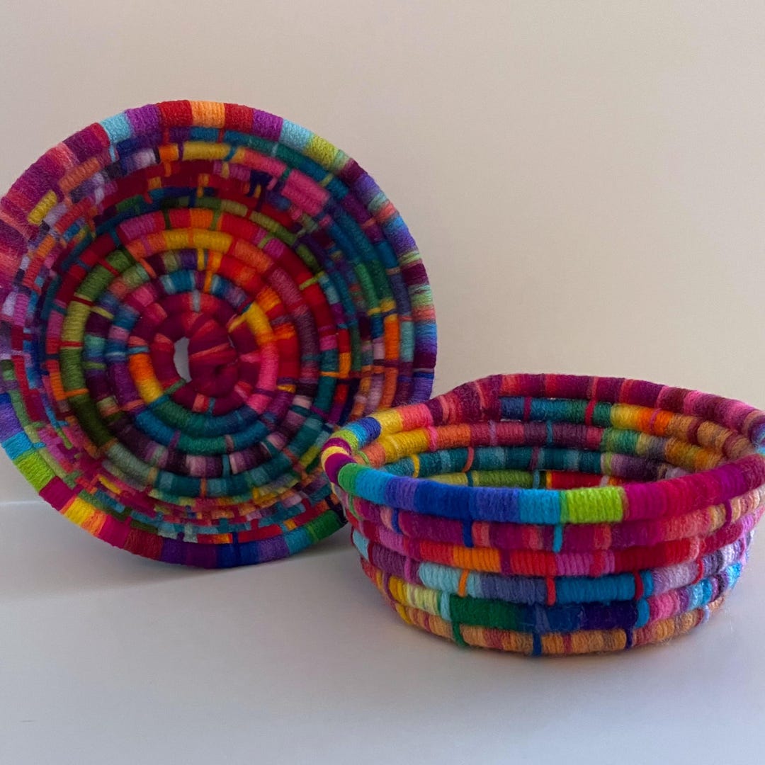 Small Basket Set | Small Colorful Baskets | Woven Basket Set | Yarn ...