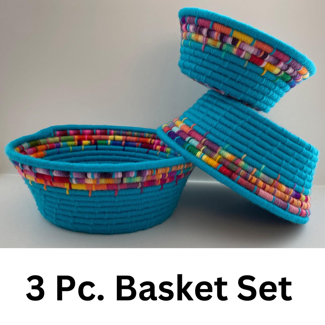 Basket Set | Turquoise Baskets | Blue Baskets | Blue Basket Set ...