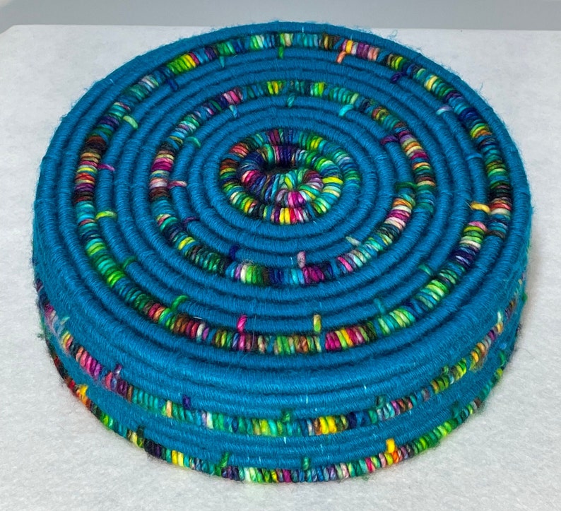 Yarn Bowl Blue Rope Basket Wall Basket Decor Blue Home Decor for Living ...