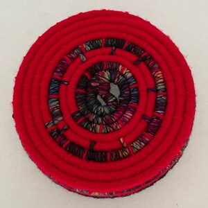 Red Rainbow Rope Basket | Handmade Boho Basket | Coil Basket Red ...