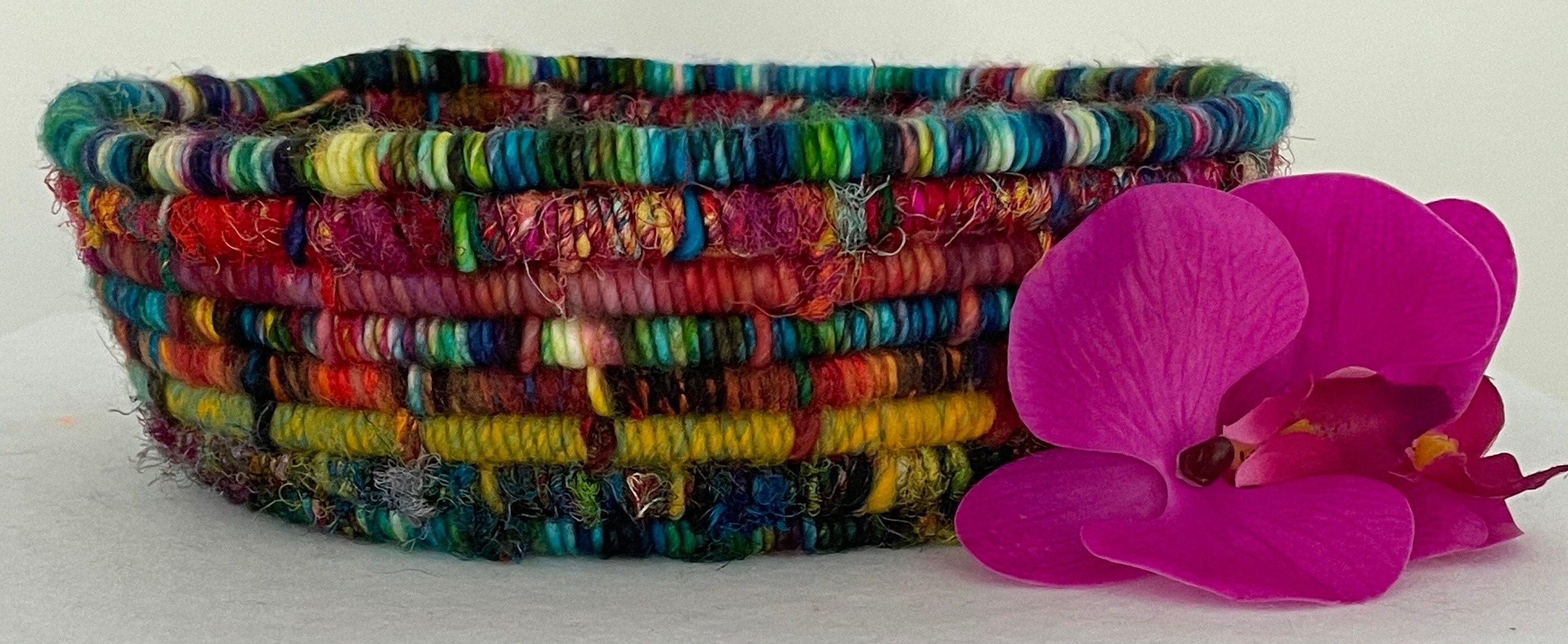 Unique Rope Basket Wild Yarn Boho Basket Woven Basket Bohemian Style ...