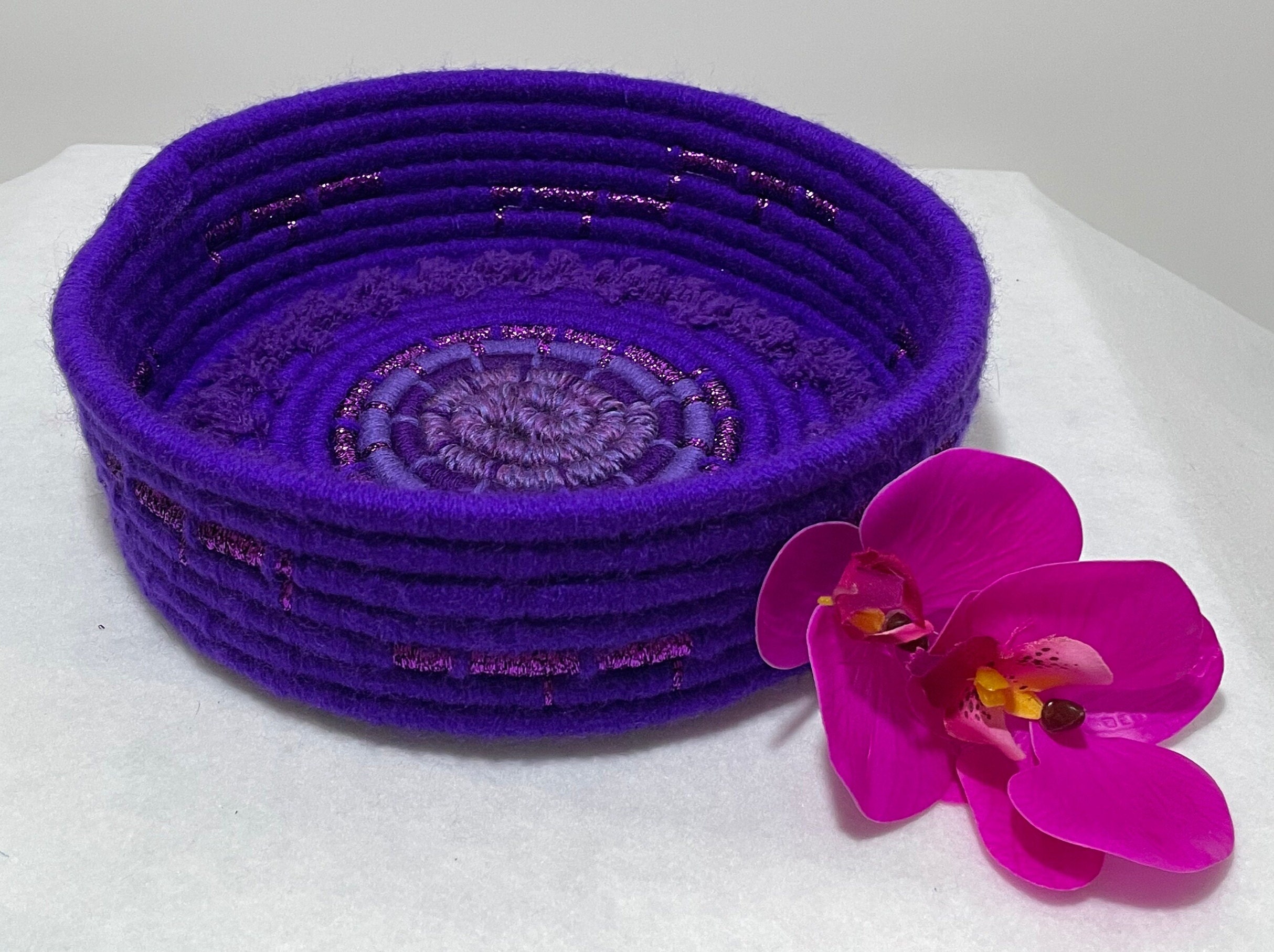 Purple Rope Basket Boho Chic Purple Basket Bohemian Basket Purple ...