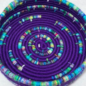 Purple Rope Basket Purple Bohemian Decor Woven Basket Purple Home Decor ...