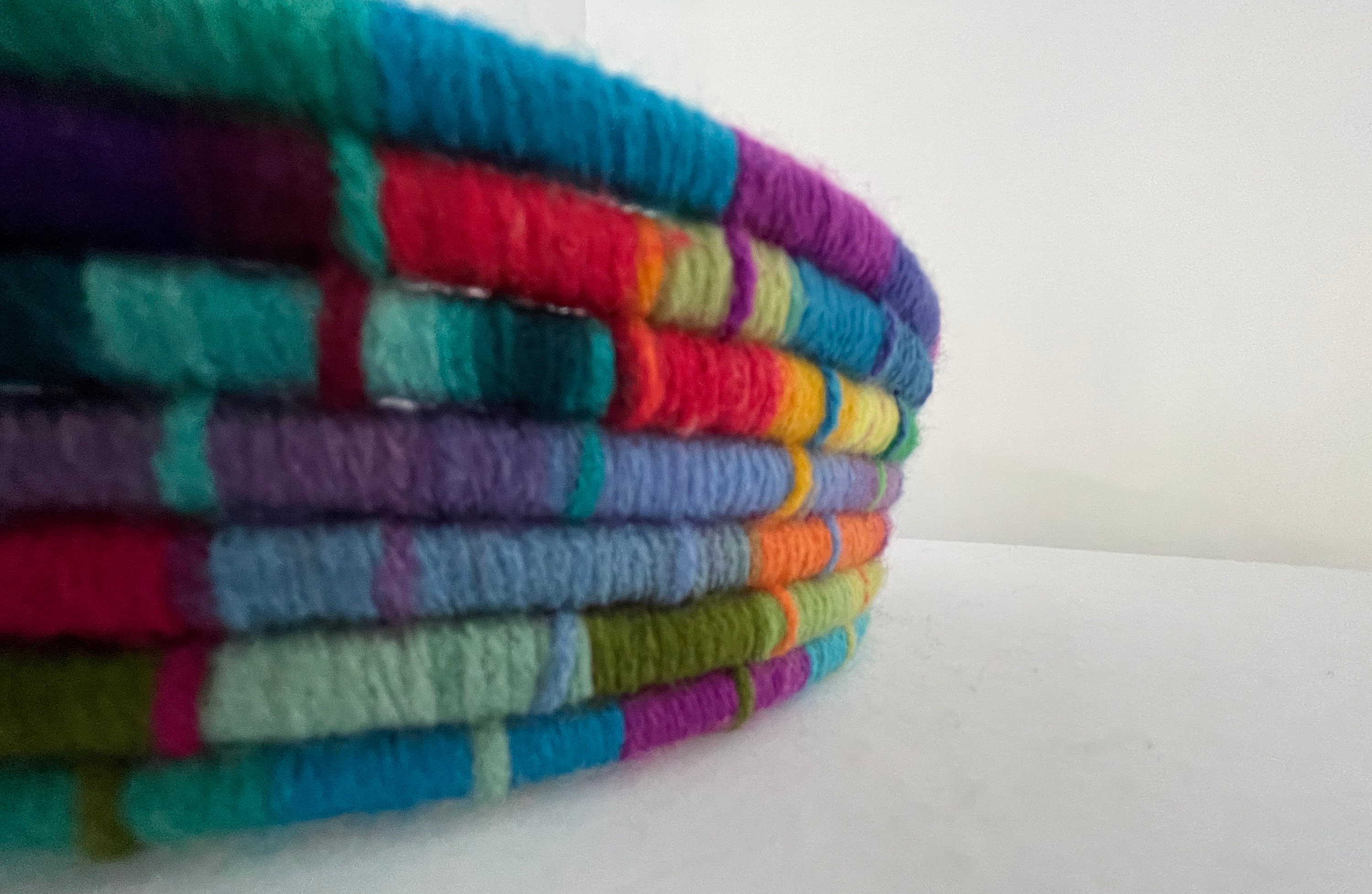 Colorful Home Decor Basket Handmade Rope Basket Housewarming Gift ...