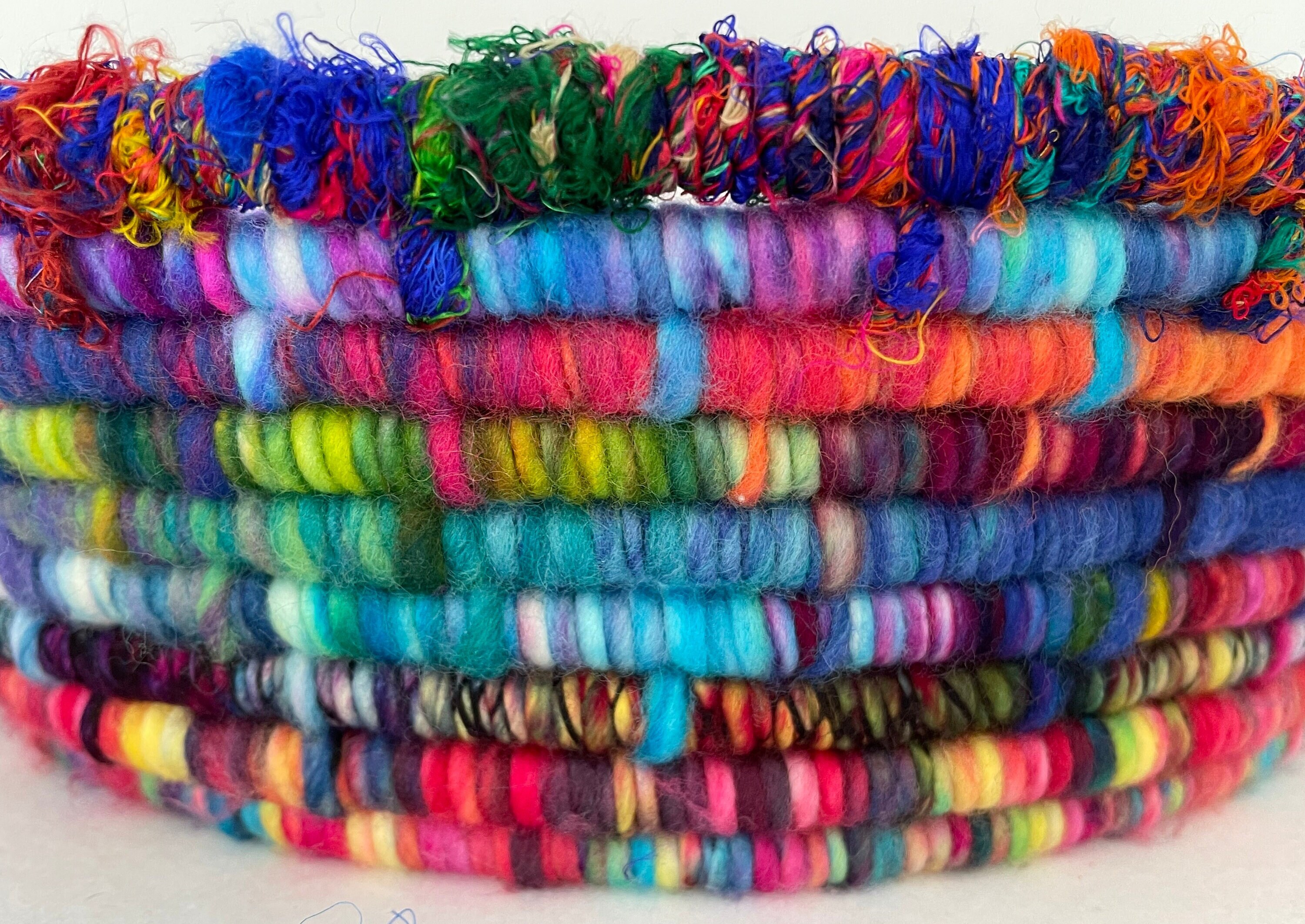 Eclectic Gift Woven Basket Unique Rope Basket Fiber Art Basket Fun Home ...