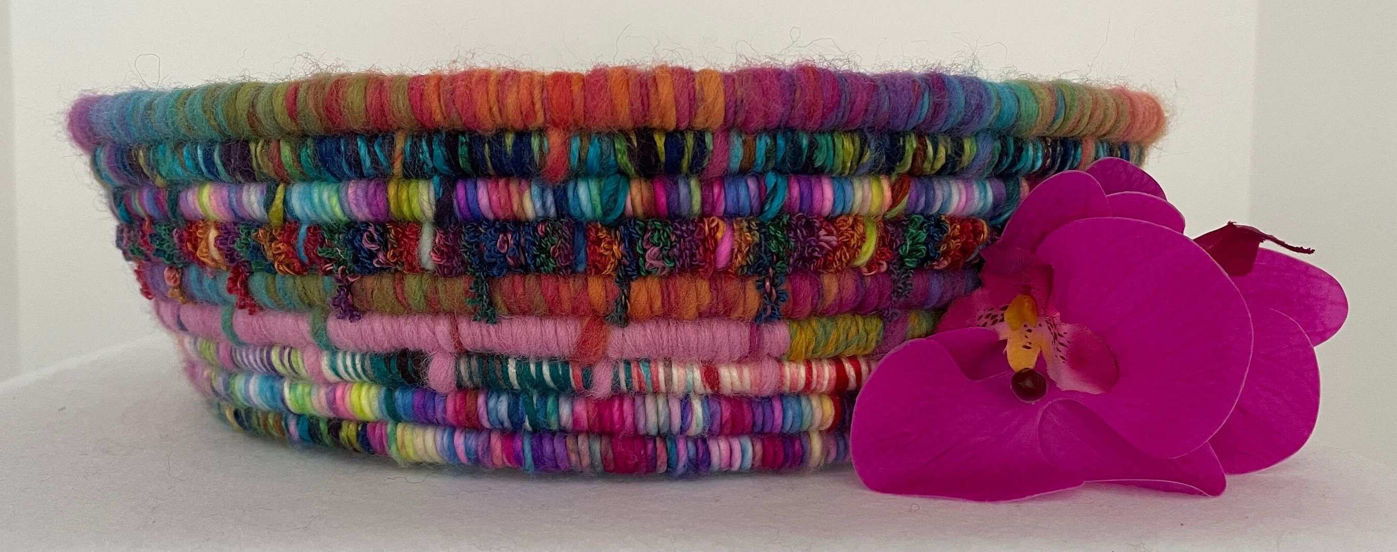 Hippy Decor Woven Basket Eclectic Home Decor Table Decor Foyer Table ...