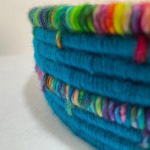 Yarn Bowl Blue Rope Basket Wall Basket Decor Blue Home Decor for Living ...