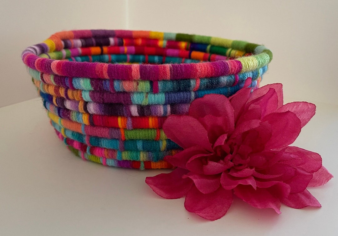 Boho Baskets Handwoven Baskets Eclectic Gift Colorful Boho Decor ...