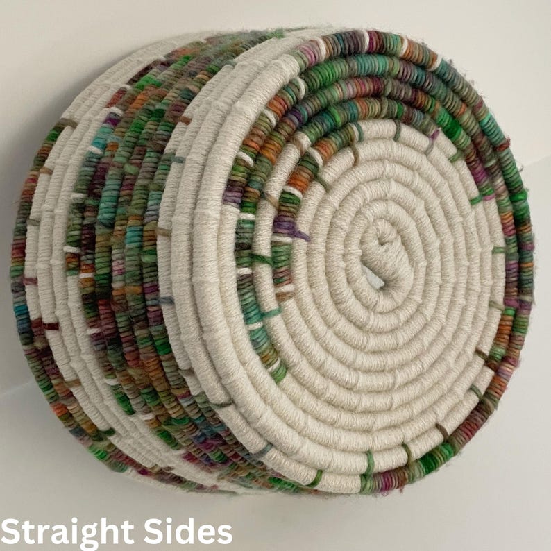 Beige Basket Handwoven | Beige Tabletop Basket | Beige Bohemian Basket ...