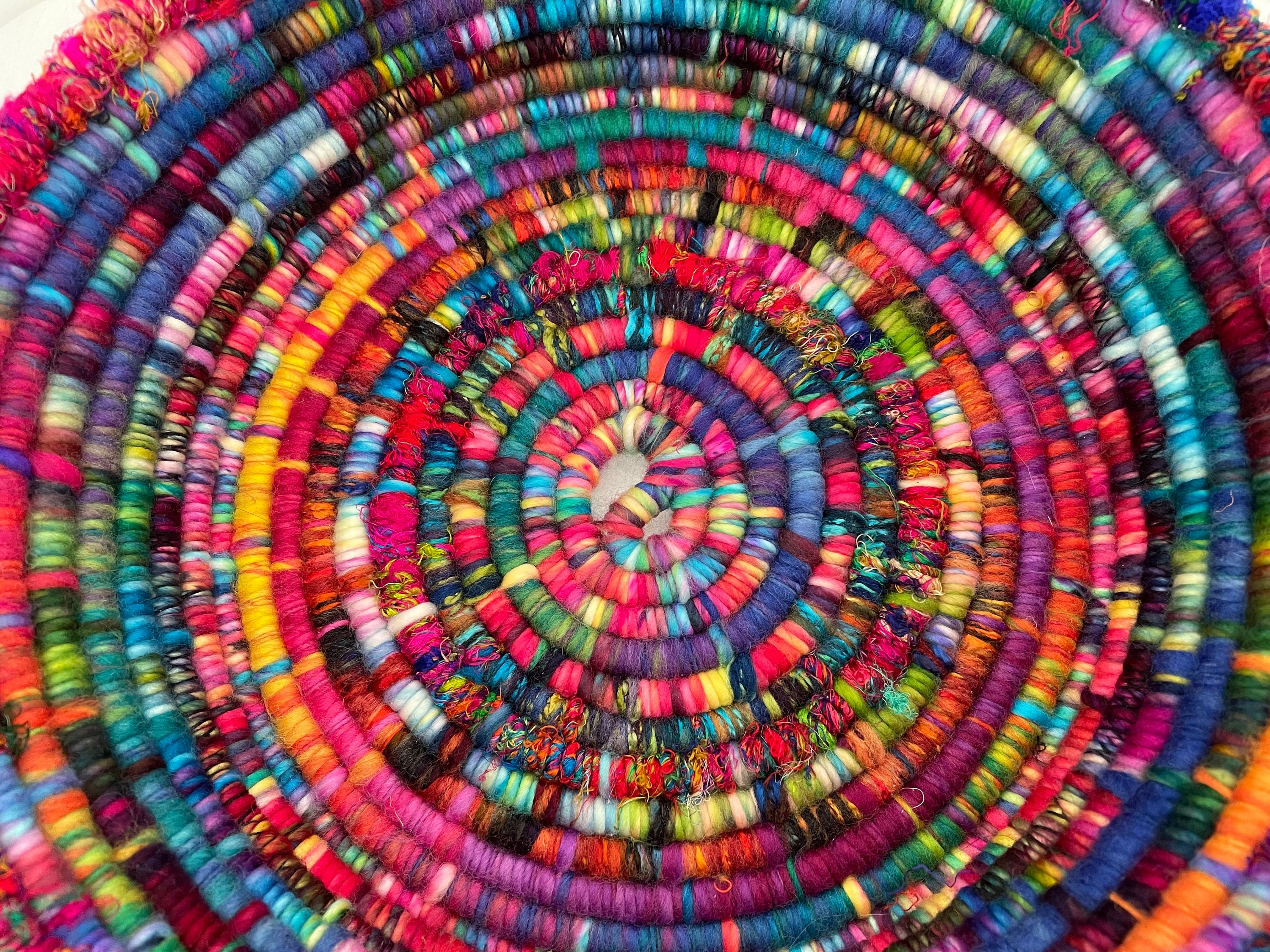 Eclectic Gift Woven Basket Unique Rope Basket Fiber Art Basket Fun Home ...