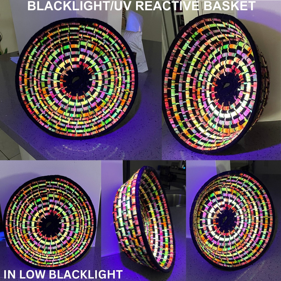 UV REACTIVE Basket | UV Reactive Decor | Blacklight Reactive Basket ...