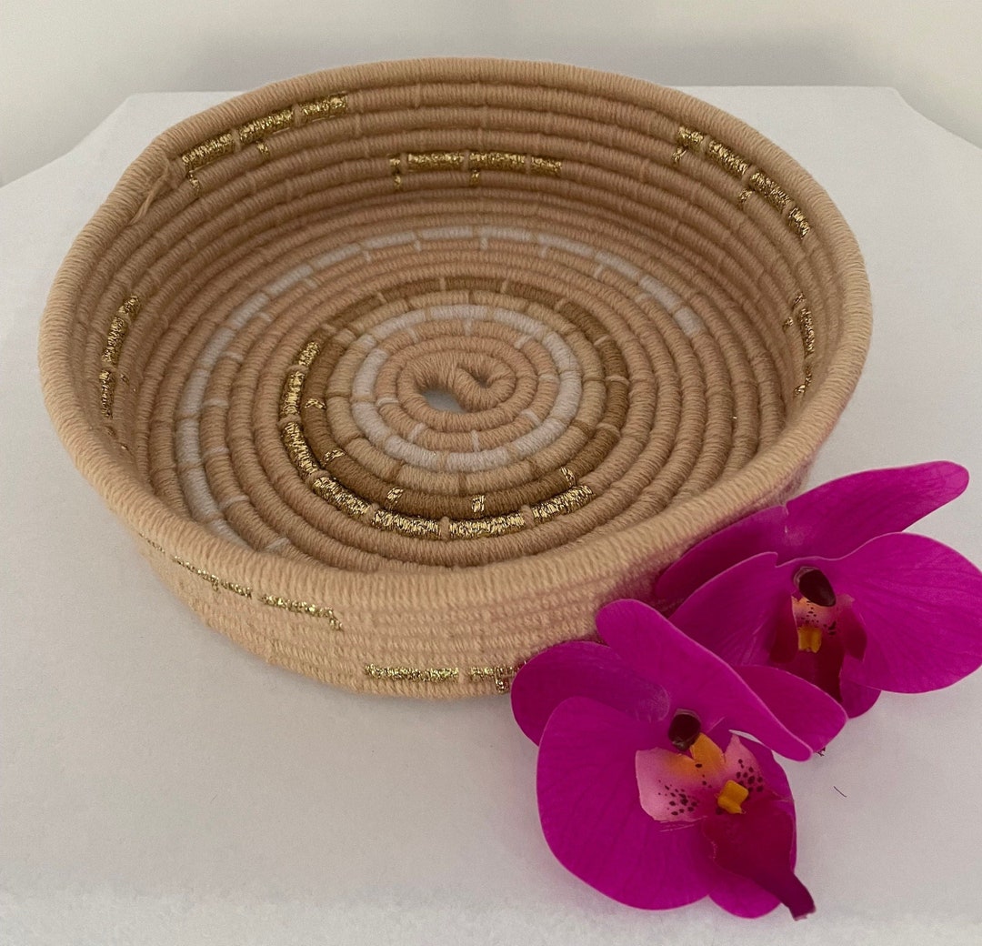 Beige Rope Basket | Boho Chic Basket Beige | Tan Basket Handmade| Home ...