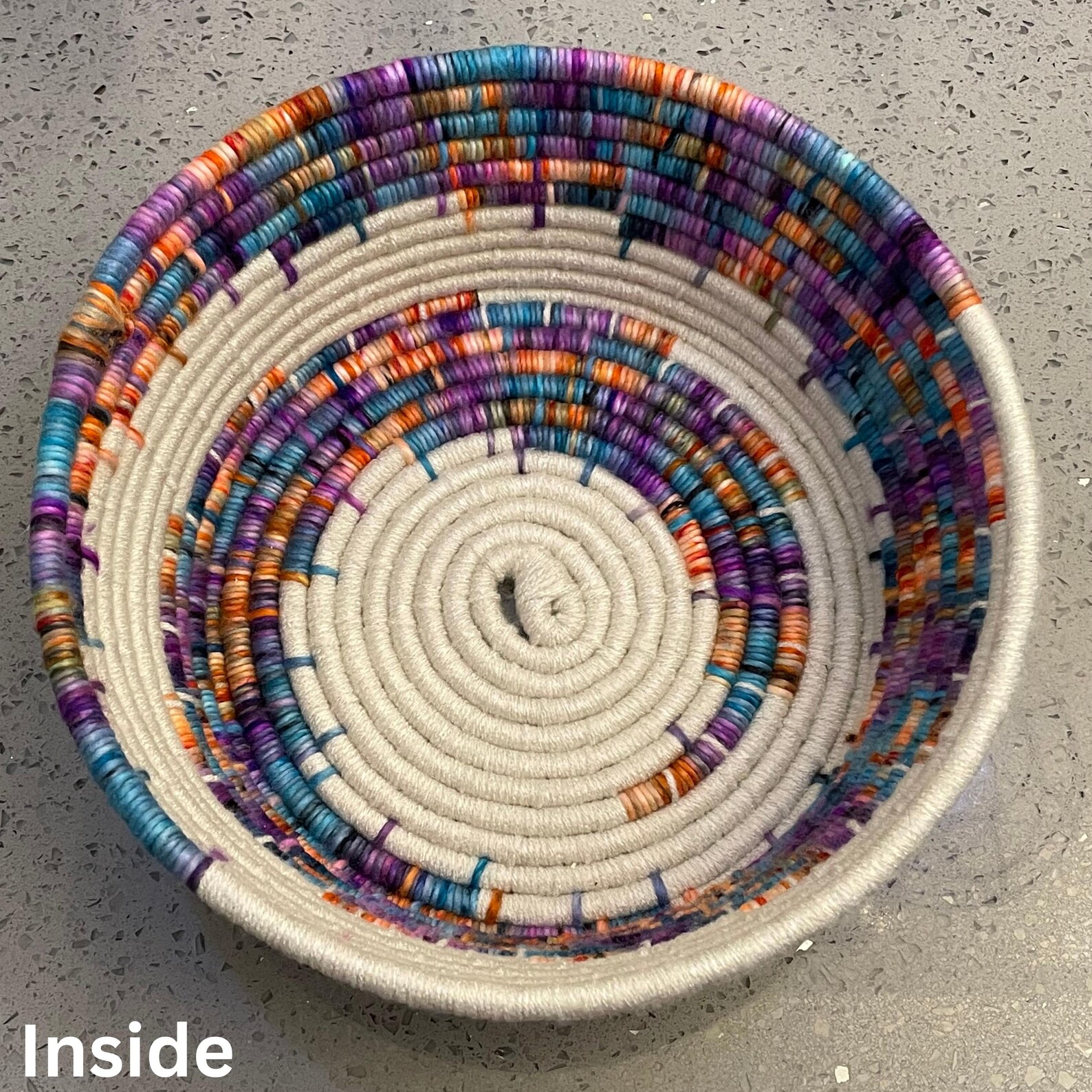 Beige Handwoven Basket | Beige Tabletop Basket | Beige Bohemian Basket ...