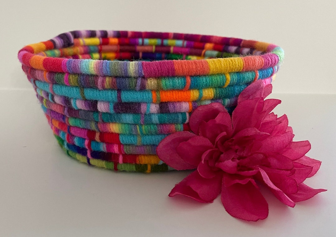 Colorful Boho Decor | Colorful Basket | Handwoven Baskets | Colorful ...