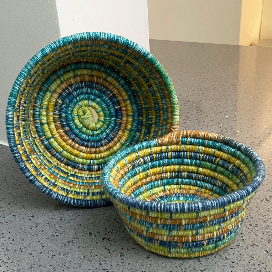 Blue and Yellow Basket Set Basket Set Small Woven Baskets Small Gift ...