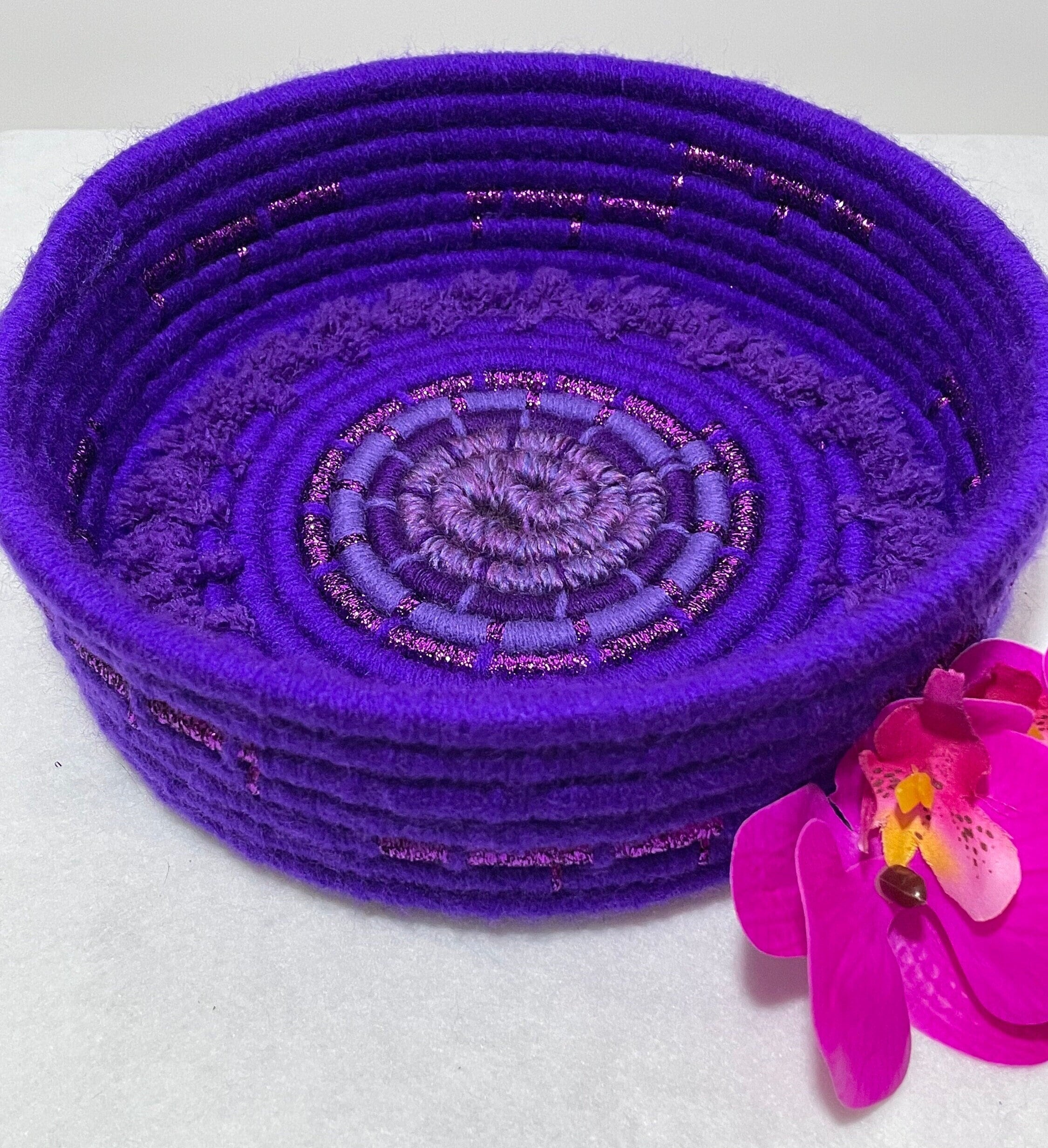 Purple Rope Basket Boho Chic Purple Basket Bohemian Basket Purple ...