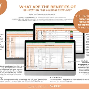 Renovation FFE List FFE Bathroom List and OSE List for Each Room With ...