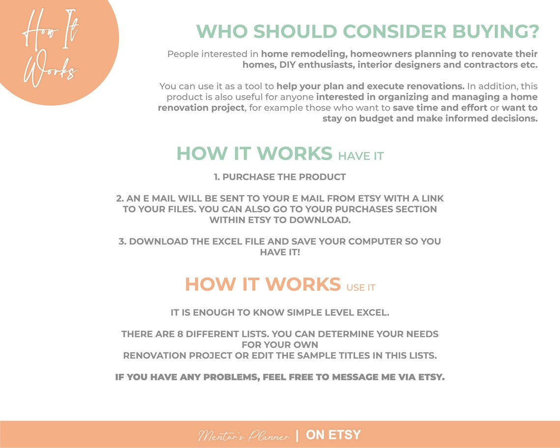 Home Renovation Template: 8 Essential Lists for Successful Renovations ...