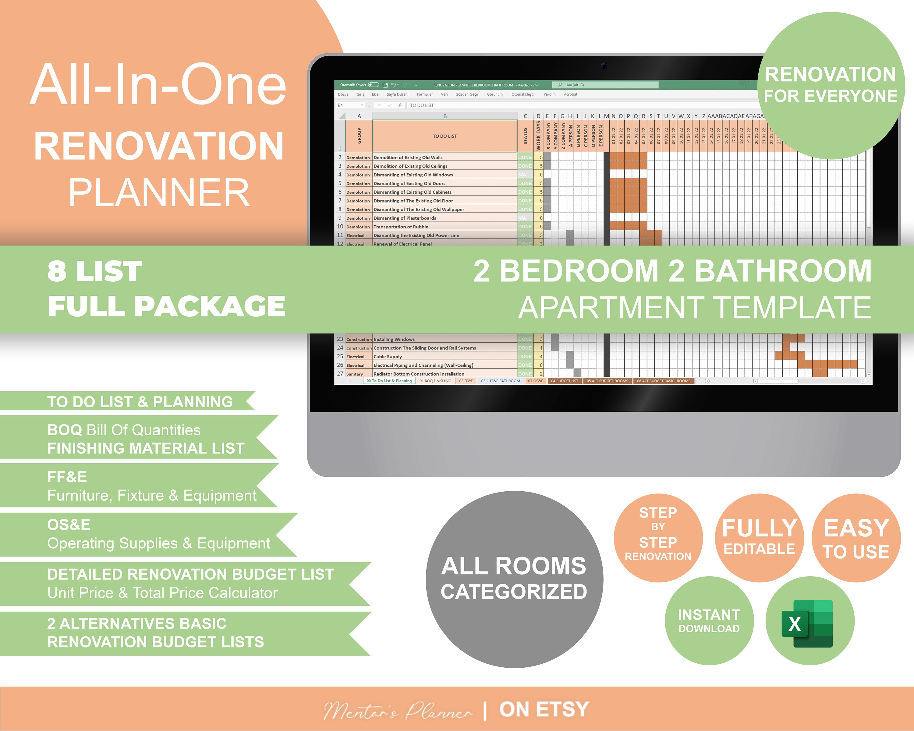 Home Renovation Template: 8 Essential Lists for Successful Renovations ...