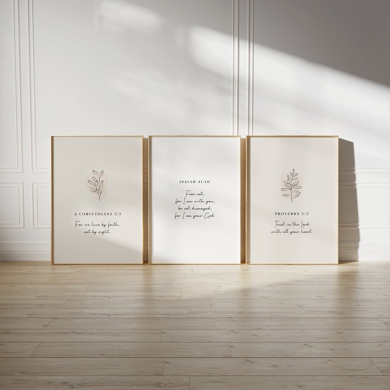 Proverbs 3:5 Bible Verse Wall Art, Minimalist Christian Wall Decor ...