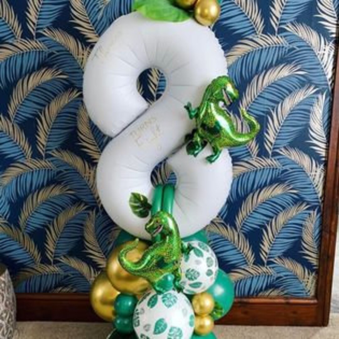 Dinosaur Balloon Display DIY Set Number Balloon Dinosaur Party Dinosaur ...