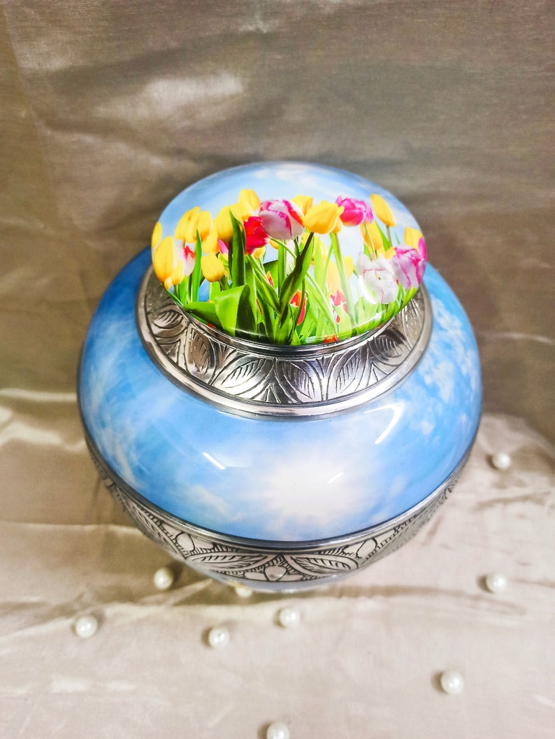 Tulip Engraved Urn Colorful Urnhandmade Cremation Urn Urns - Etsy