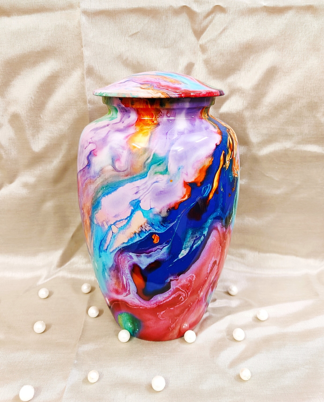 Handmade Rainbow Cremation Urn for Human Ashes - 200 Cu Inch - Etsy