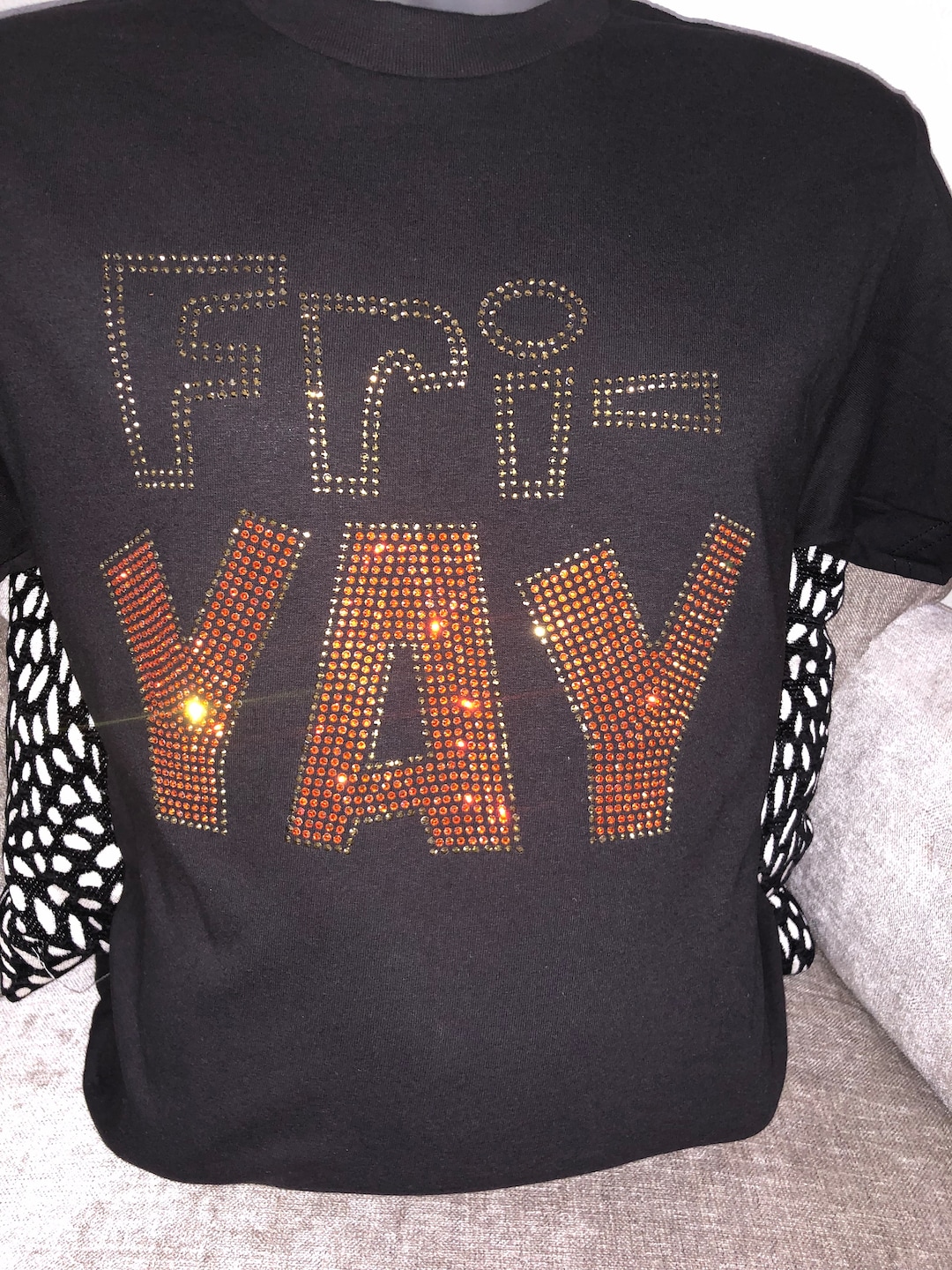 FRI-YAY Rhinestone T-shirt Bling Shirt Friday Fun Shirt rhinestone T ...